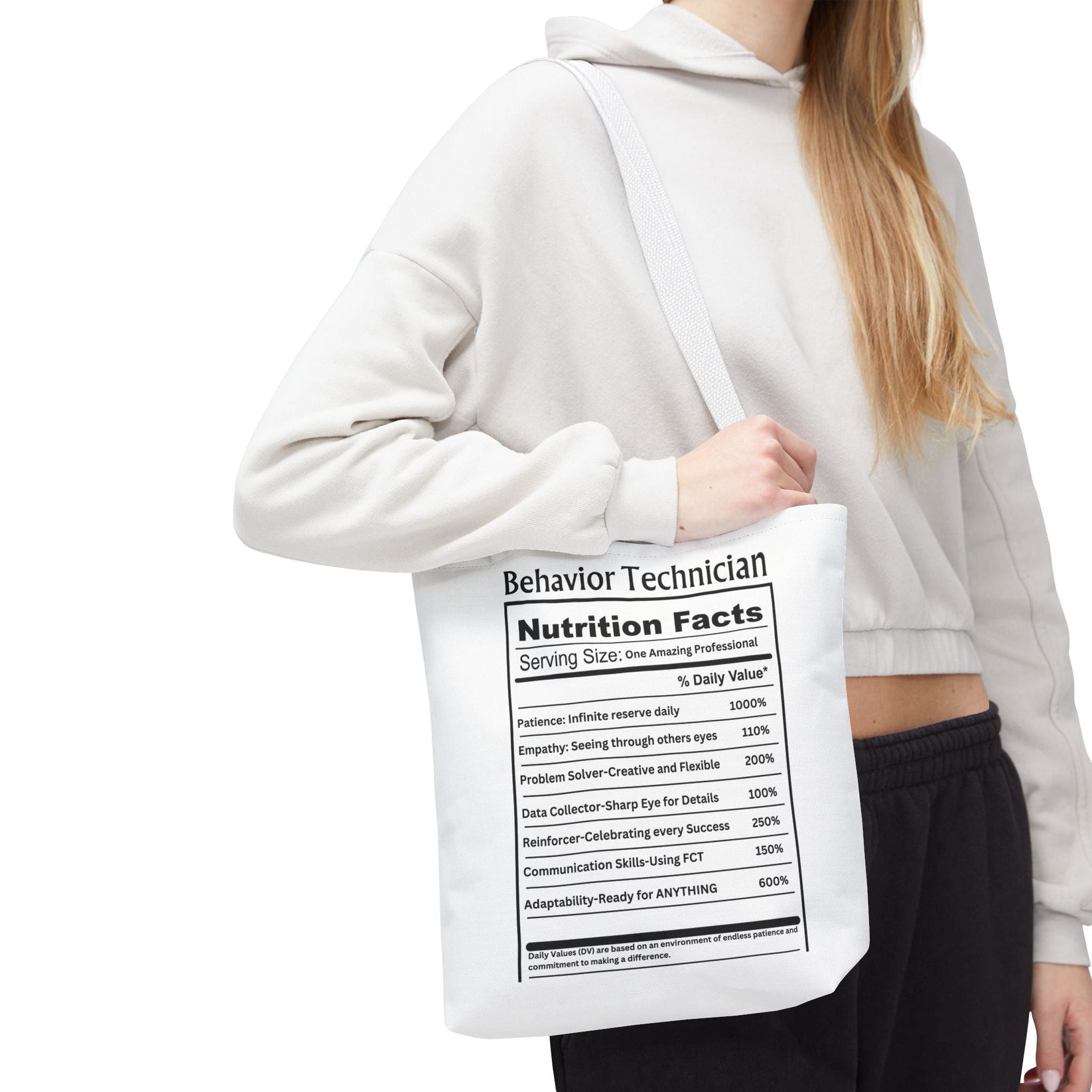Behavior Technician Nutrition Facts Tote Bag – Affordable ABA Materials