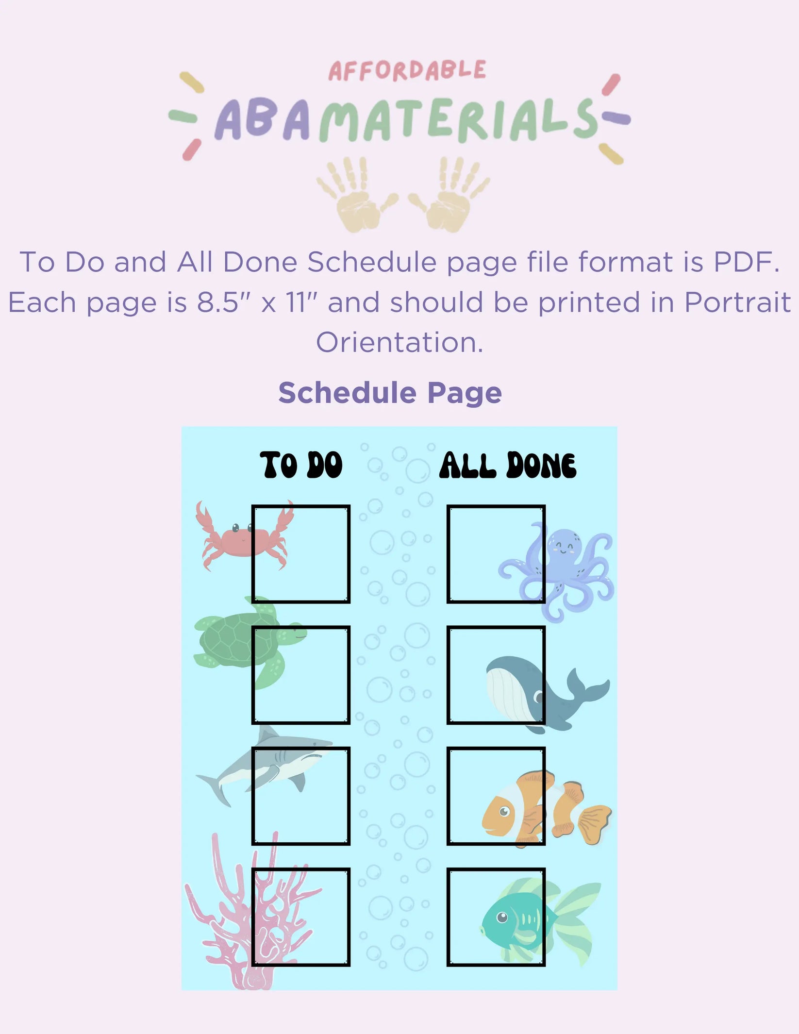 Ocean Animal Bundle-First-Then, Schedule, & Token Board Printable Set ...