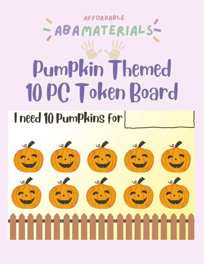 Cute Halloween Pumpkin Token Board- Printable 10 Piece Token Economy R – Affordable ABA Materials