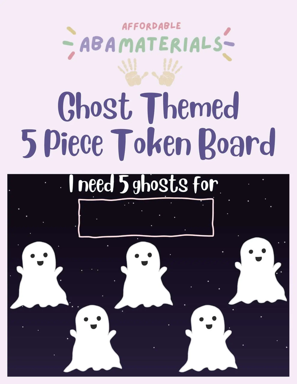 Cute Ghost Themed Token Board - 5 Piece Printable Token Economy Reward ...