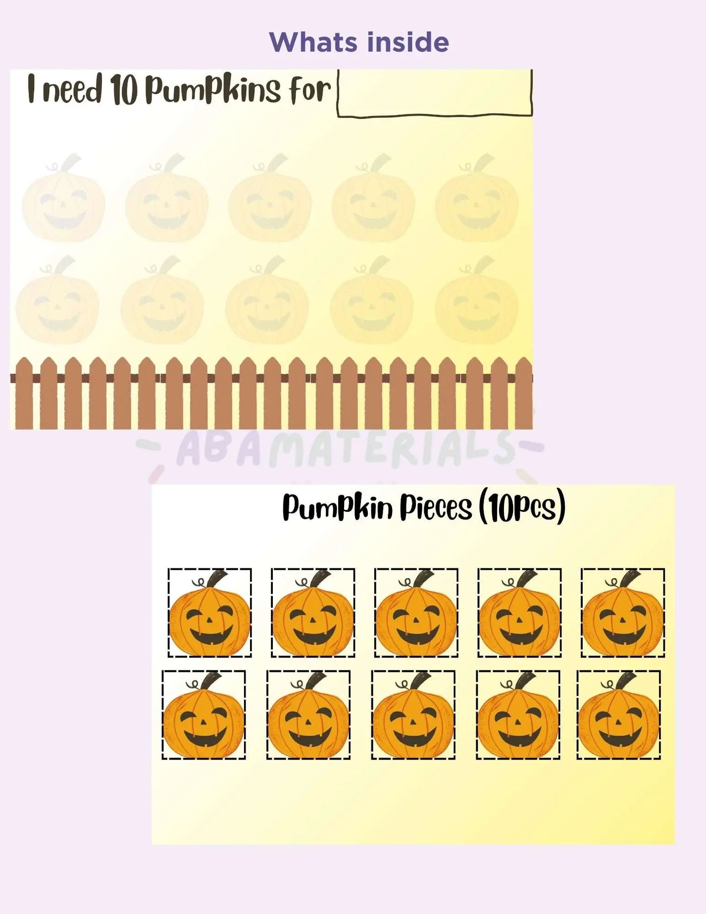 Cute Halloween Pumpkin Token Board- Printable 10 Piece Token Economy R ...
