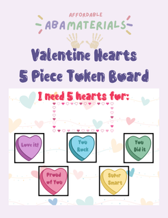 Valentine Hearts Printable Token Board (5-Token Design) – Affordable ...