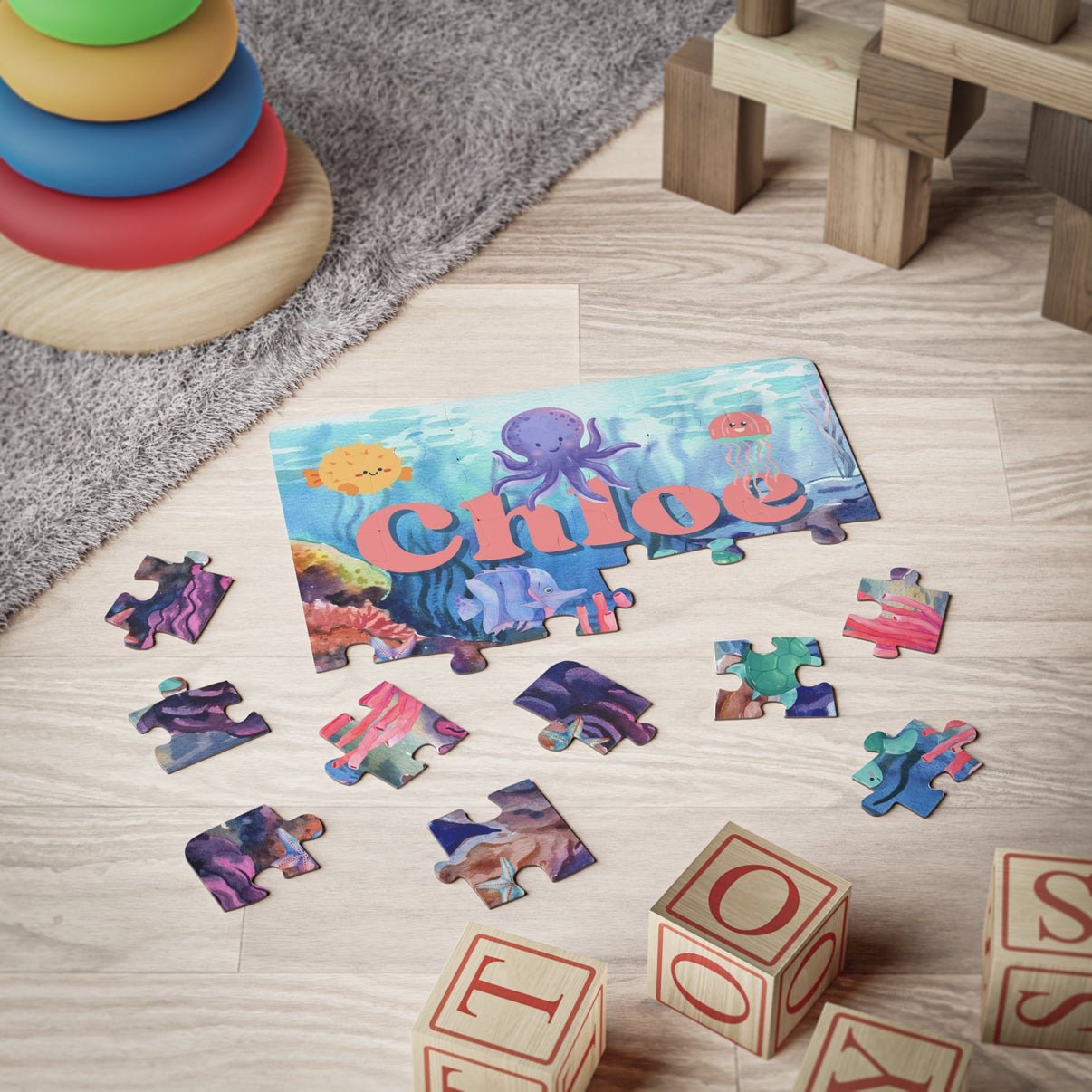 Personalized Underwater Jigsaw Puzzle – 30-Piece Ocean Scene with Fish ...