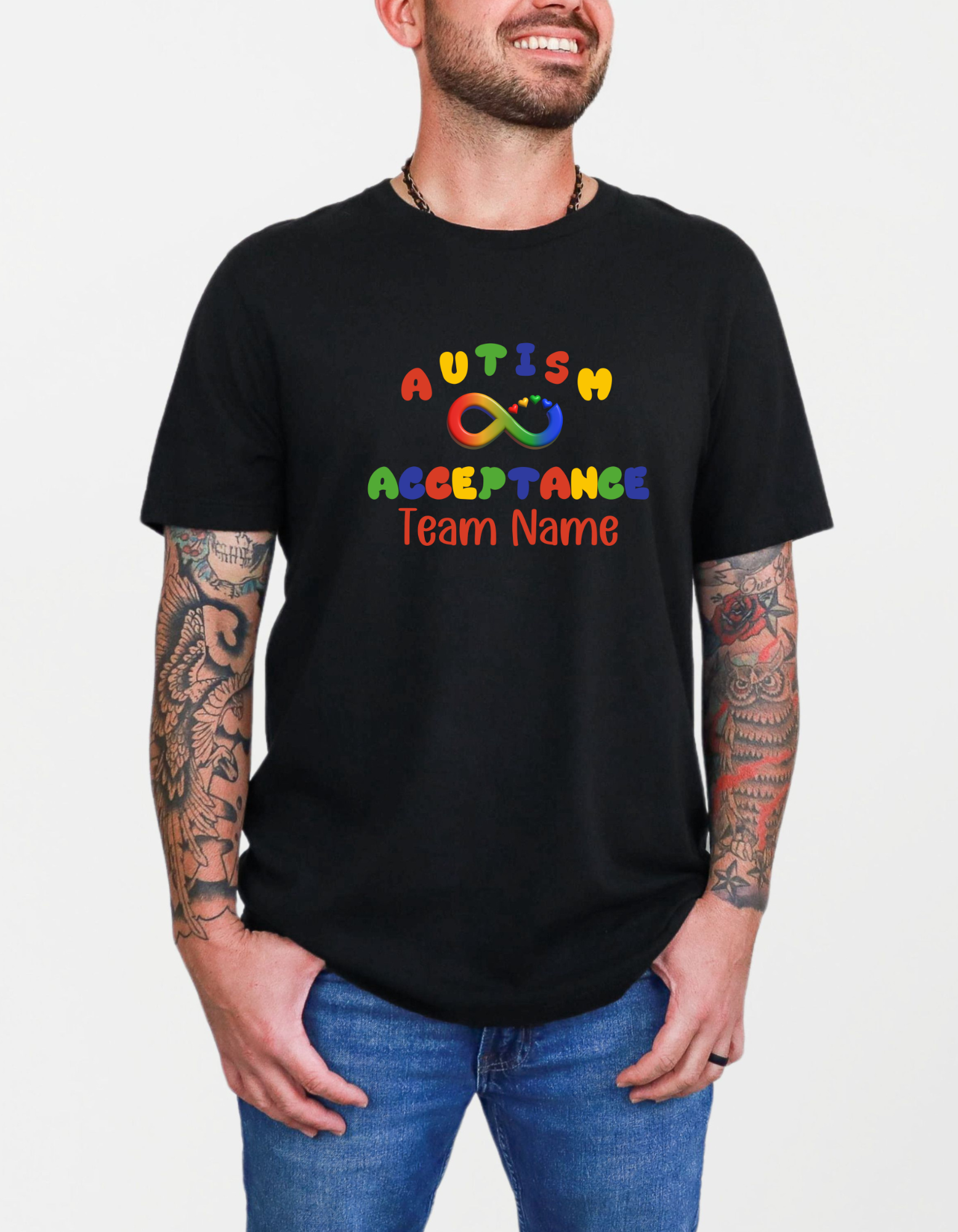 Personalized Autism Acceptance Team Shirt- Infinity Sign Unisex Adult ...