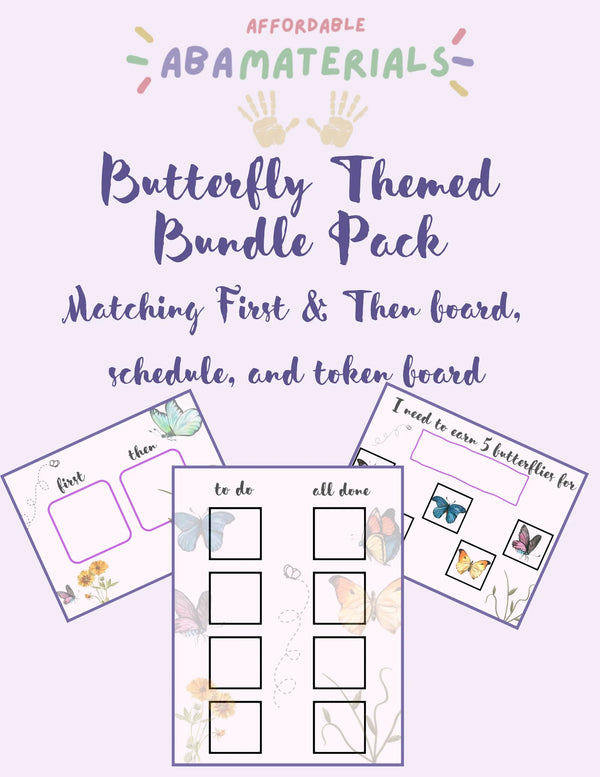 Butterfly Themed Bundle-First-Then, Schedule, & Token Board Set ...