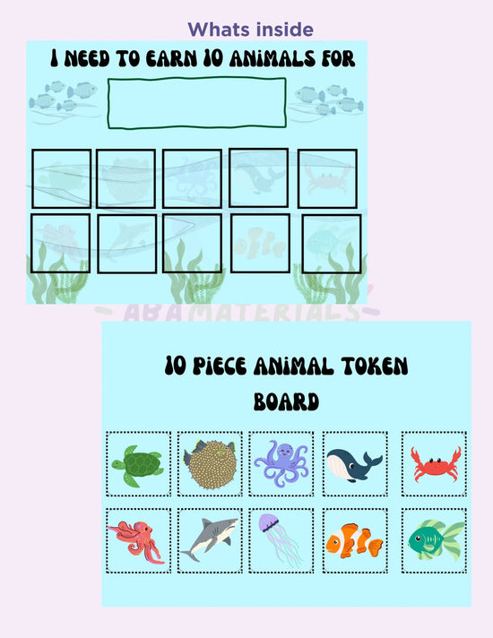 Ocean Animal Token Board-Printable 10 Pc Token Economy Reward System ...